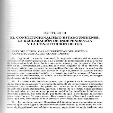 El constitucionalismo estadounidense. la declaración de independencia y ...