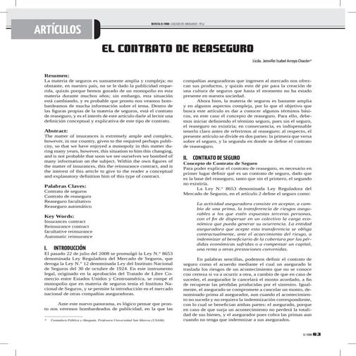 El contrato de reaseguro | PDF
