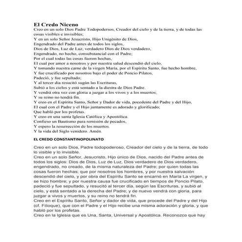 El credo niceno | DOCX
