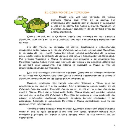 El cuento de la tortuga | PDF