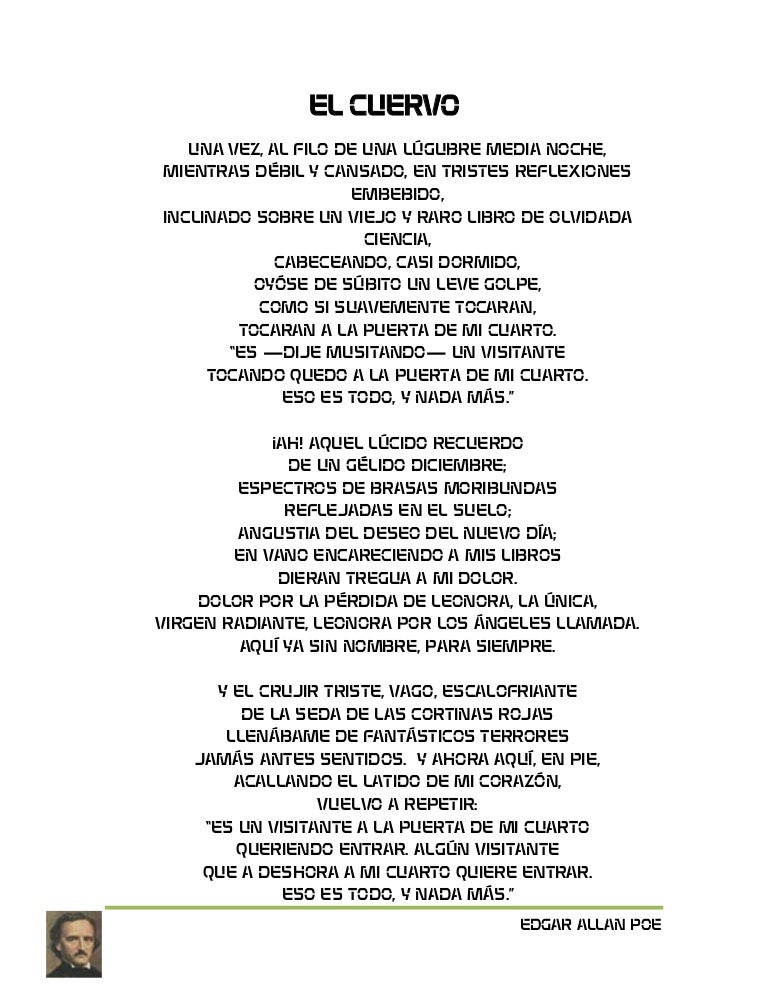 El cuervo edgar allan poe