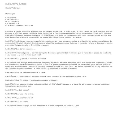 El delantal blanco | DOCX