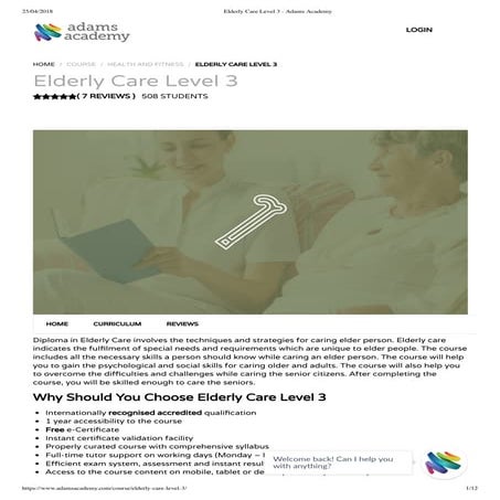 Elderly care level 3 - Adams Academy | PDF | Eldercare | Family and Relationships