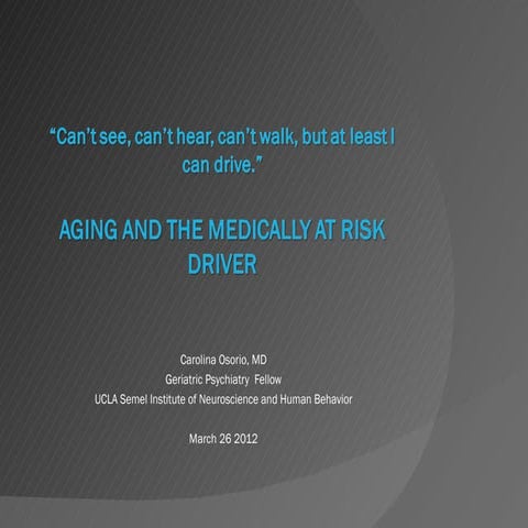 COGNITION AND DRIVING | PPT | Brain and Nervous System Disorders ...