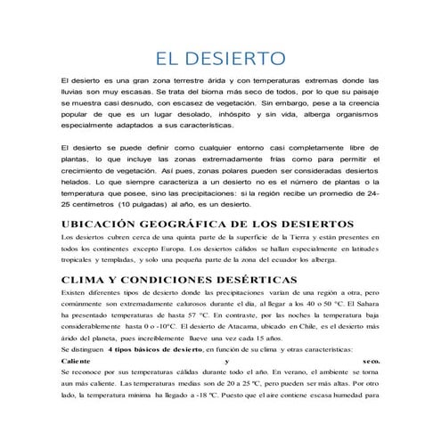 El desierto | DOCX