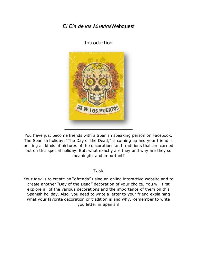 El Dia De Los Muertos Webquest el-dia-de-los-muertos-webquest