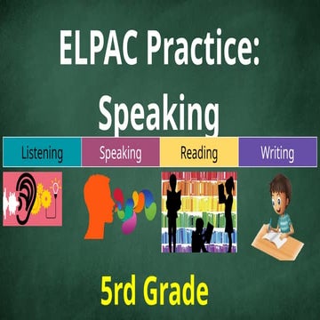 ELPAC 5th Grade Speaking Practice: Clear Communication Skills | PPTX