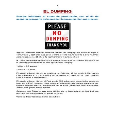 El Dumping | DOCX