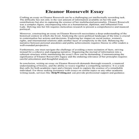 Eleanor Roosevelt Essay | PDF