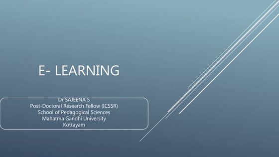 E - learning ppt | PPTX