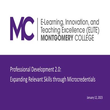 Professional Development 2.0: Expanding Relevant Skills through Microcredentials | PPT