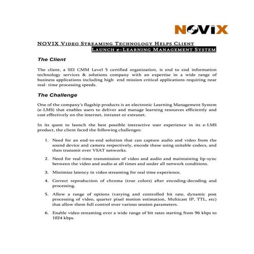 Video E-learning Case Study | PDF | Technology & Computing