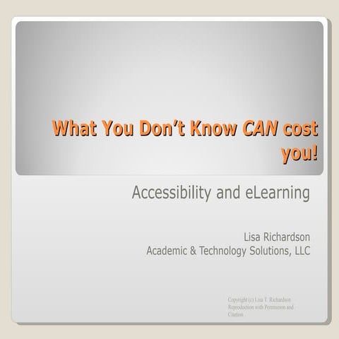 eLearning & Accessibility | PPT