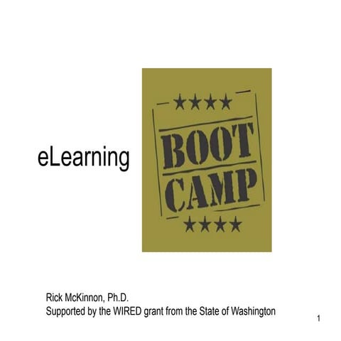 E Learning Bootcamp Introduction | PPT