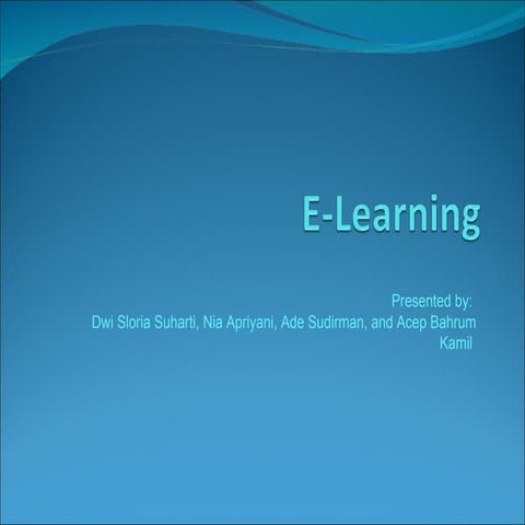 E learning for presentation ict class | PPT