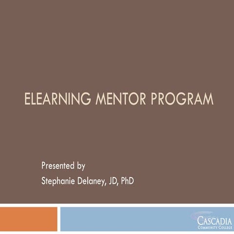 E learning mentor program | PPT