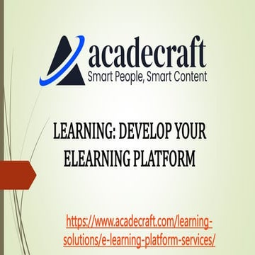 Learning Develop Your Elearning Platform Ppt