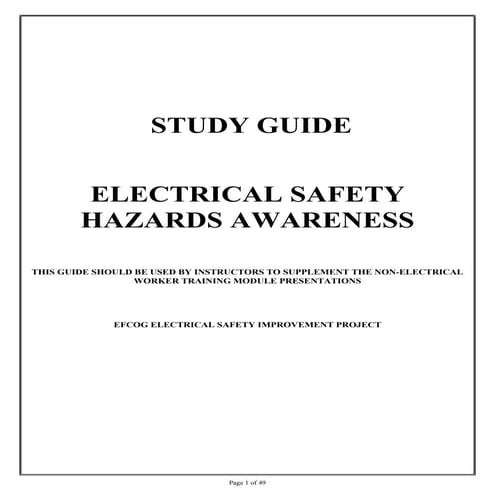 Elec hazard awareness_study_guide | PDF