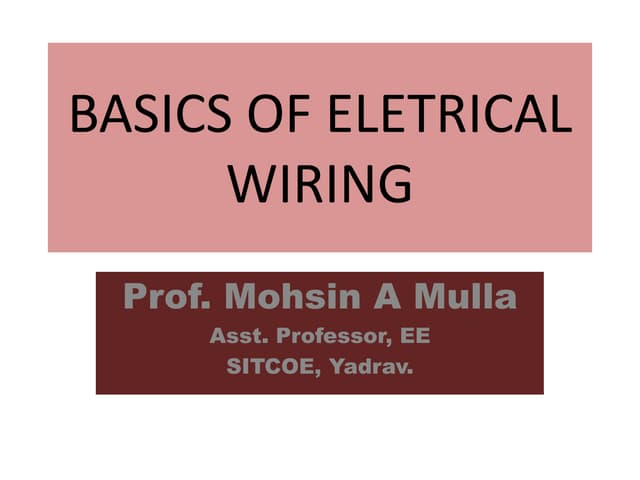 Introduction to Electrical Installation and Maintenance | PPTX