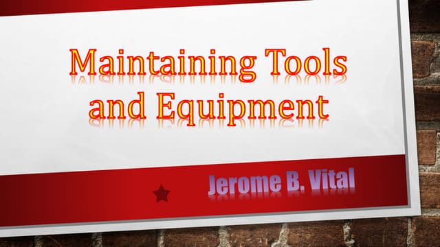 TLE 7 - 3rd Topic - Hand Tools, Power Tools, Instruments, and Equipment ...