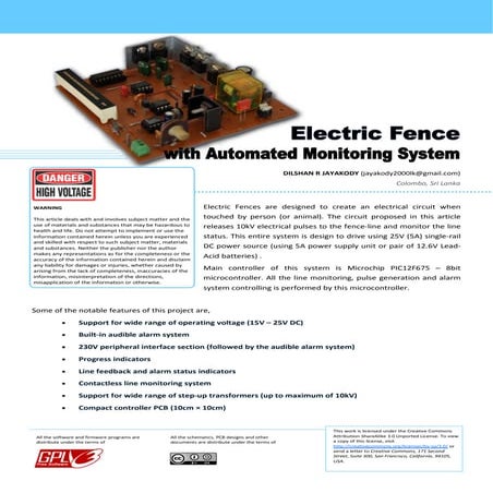 Electric Fences with Automated Monitoring System | PDF