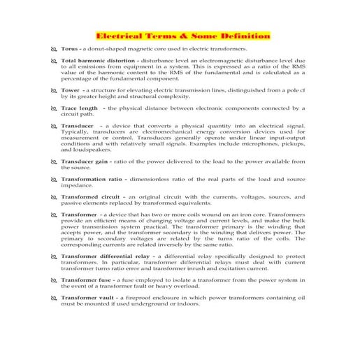 Electrical terms & Some definition | PDF