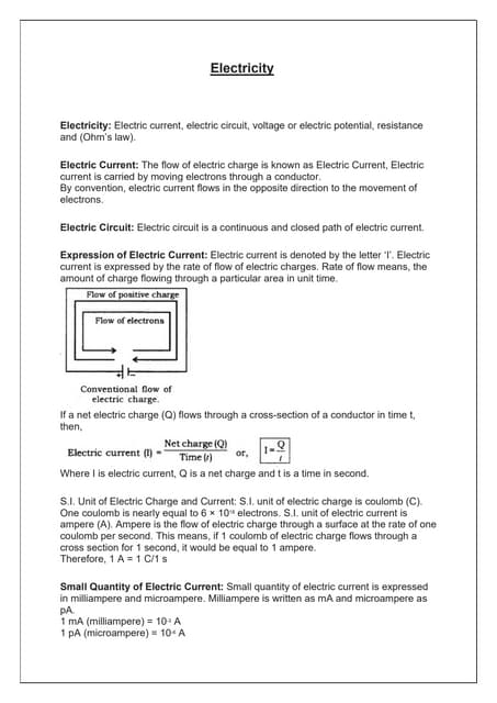 Electricity Class 10 Physics Chapter Complete with Formulae | PPTX ...
