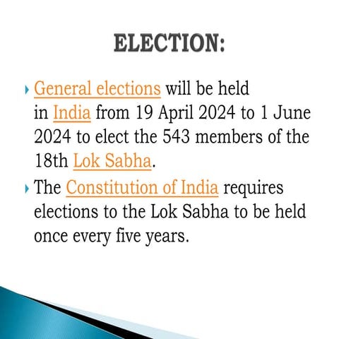 Basics of election in India and the parties involved | PPTX