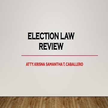 INTRODUCTION TO ELECTION LAW AND OMNIBUS ELECTION | PPTX