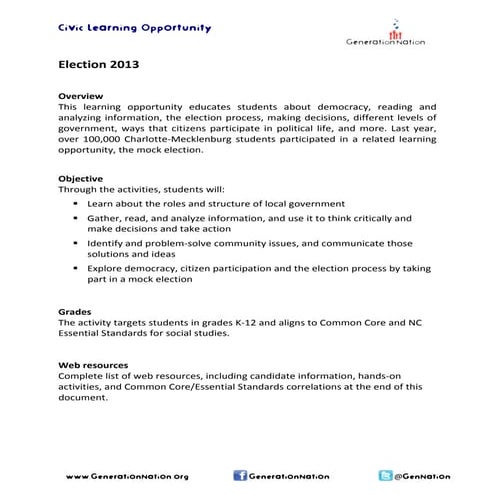 Election 2013 activities | PDF