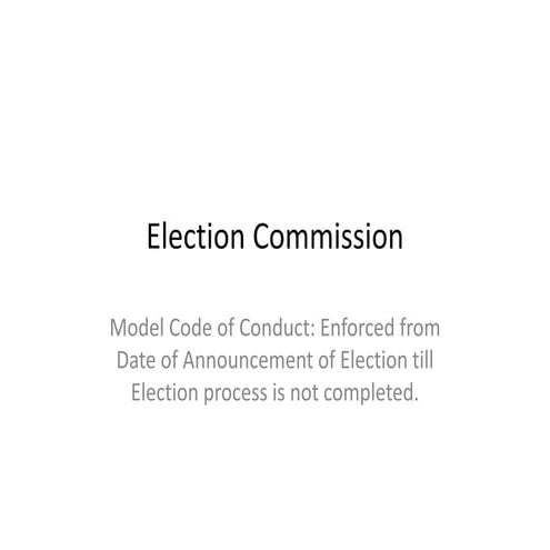 Election commission model code of conduct | PDF