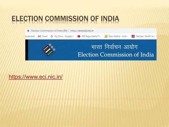 Election commision India | PPTX | Elections | Politics