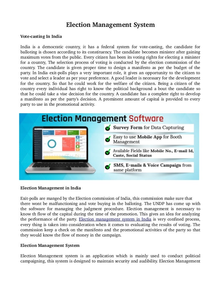 Election Management Software System Election Management Software System