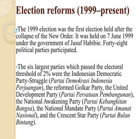 Election reforms (1999–present) | PPTX
