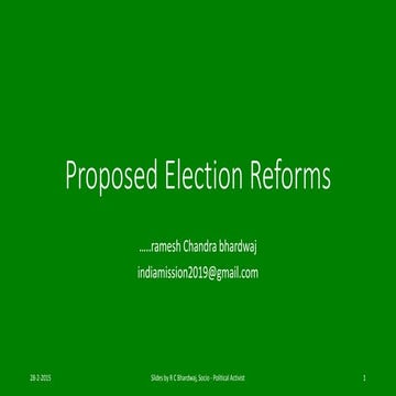 Election reforms proposed | PPTX