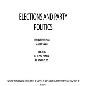 Elections and party politics | PPT