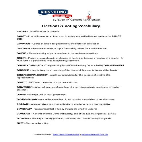 Electionsand votingvocab | PDF