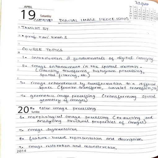 Digital Image Processing: Course Topics | PDF