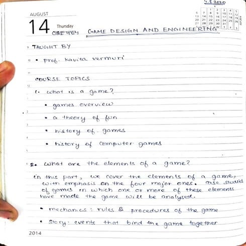 Game design and Engineering: Course Topics | PDF