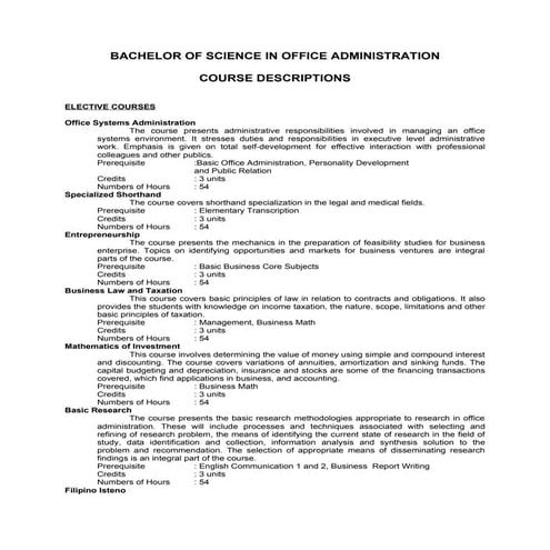 Elective courses | DOC