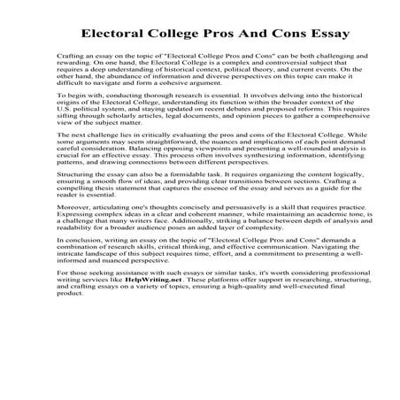 Electoral College Pros And Cons Essay.pdf