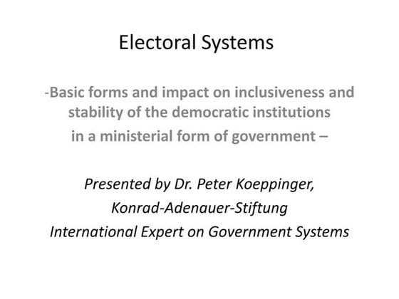 Electoral systems overview | PPT