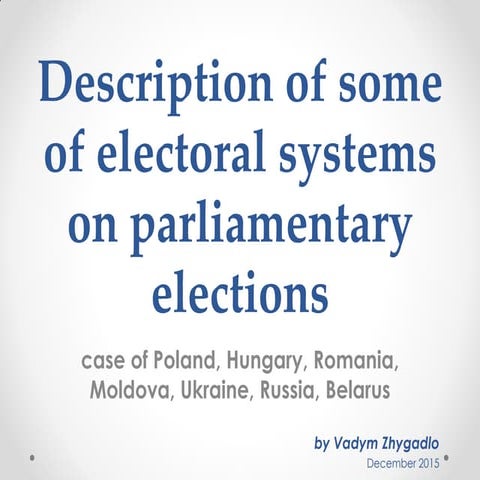 Electoral systems | PPTX