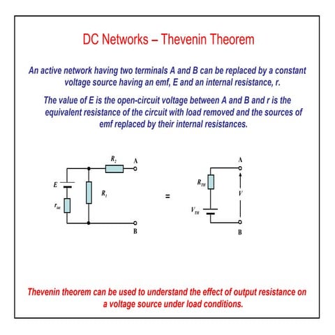 Elect principles 2 thevenin theorem | PPT | Physics | Science
