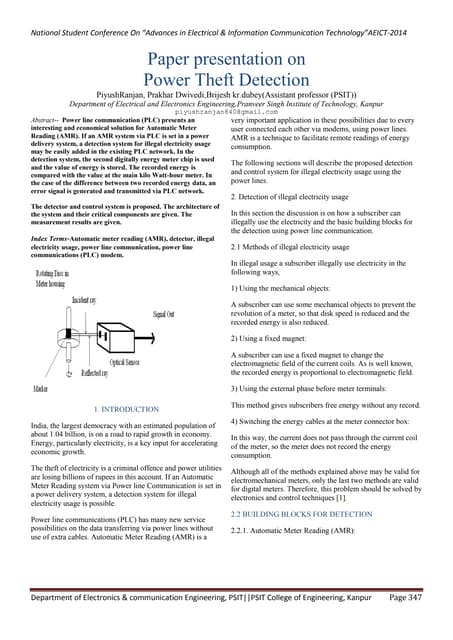 Power theft detection | PPTX | Gas and Electric | Home Utilities
