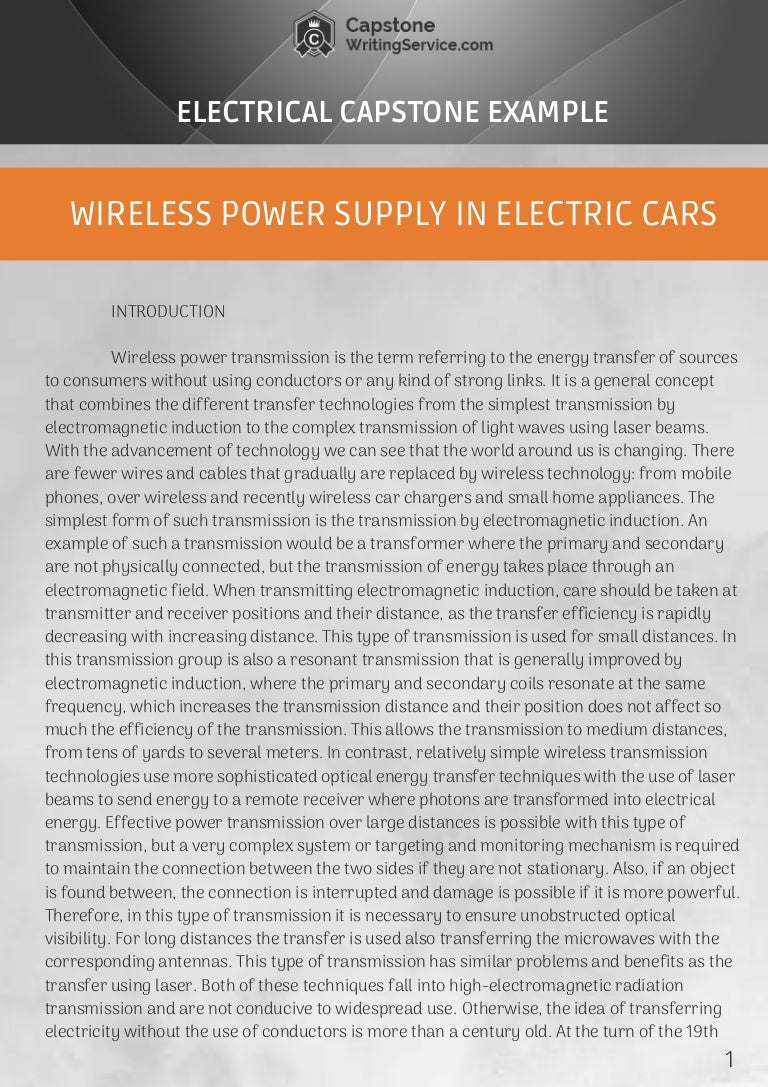 Electrical Engineering Capstone Project Examples Electrical Engineering Capstone Project Examples