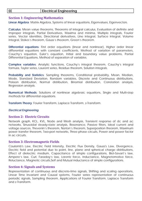 TS PGECET Electrical Engineering 2018 Syllabus | PDF