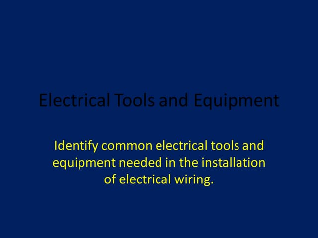 Basics of Electrical wiring | PPT