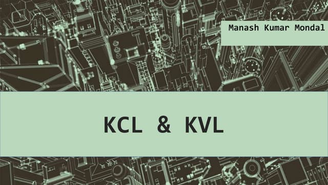 kvl kcl- nodal analysis | PPT | Physics | Science