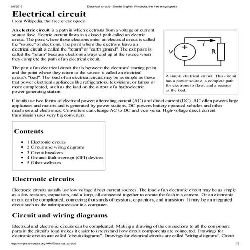 Electrical circuit simple english wikipedia, the free encyclopedia ...